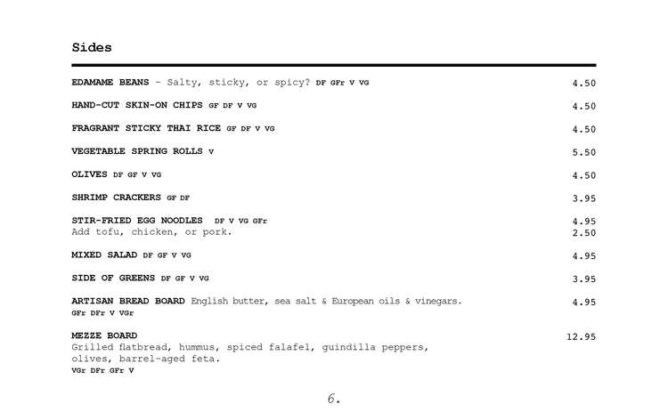 Menu — House Of The Rising Sun