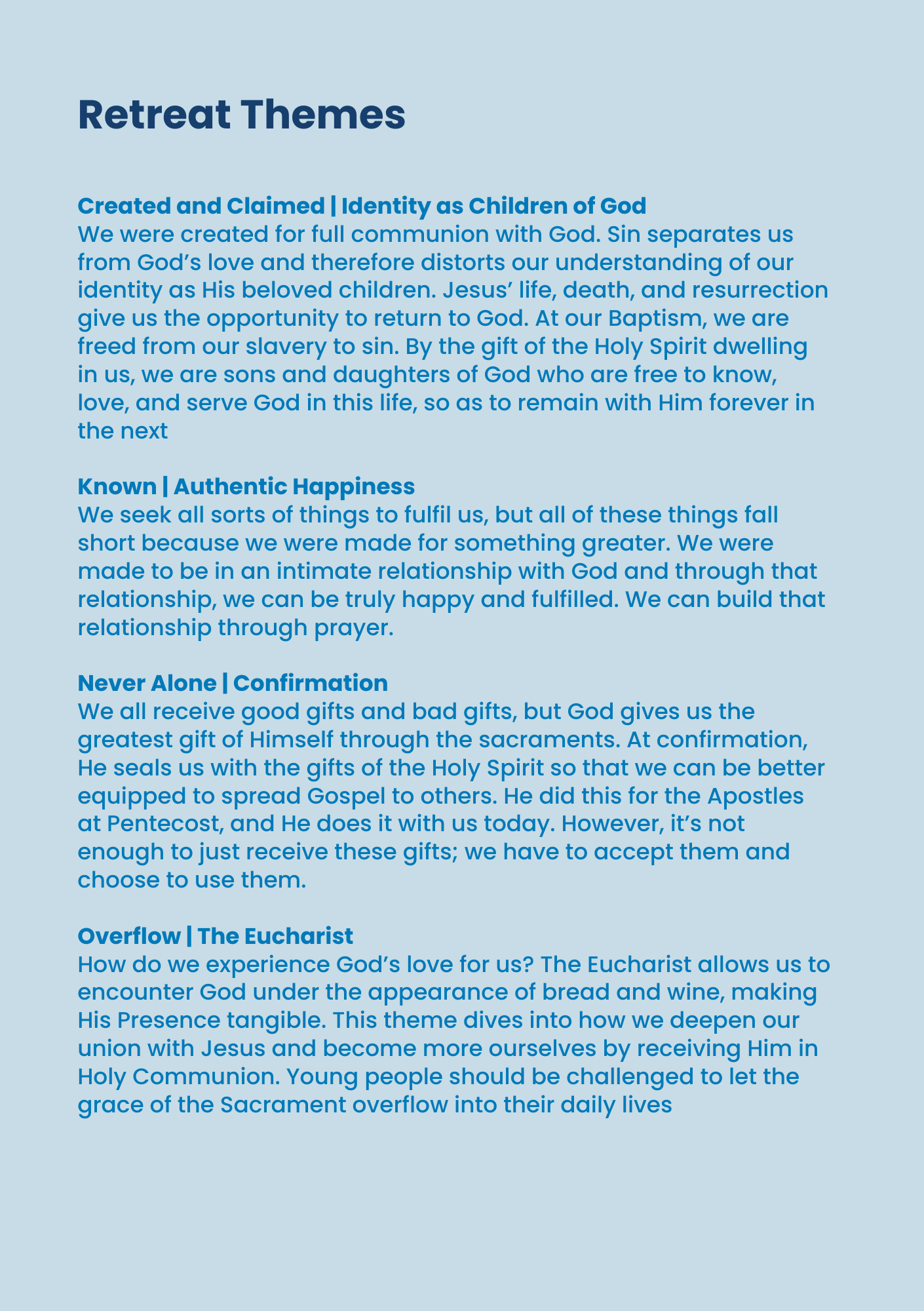 Retreat Information — NET Scotland