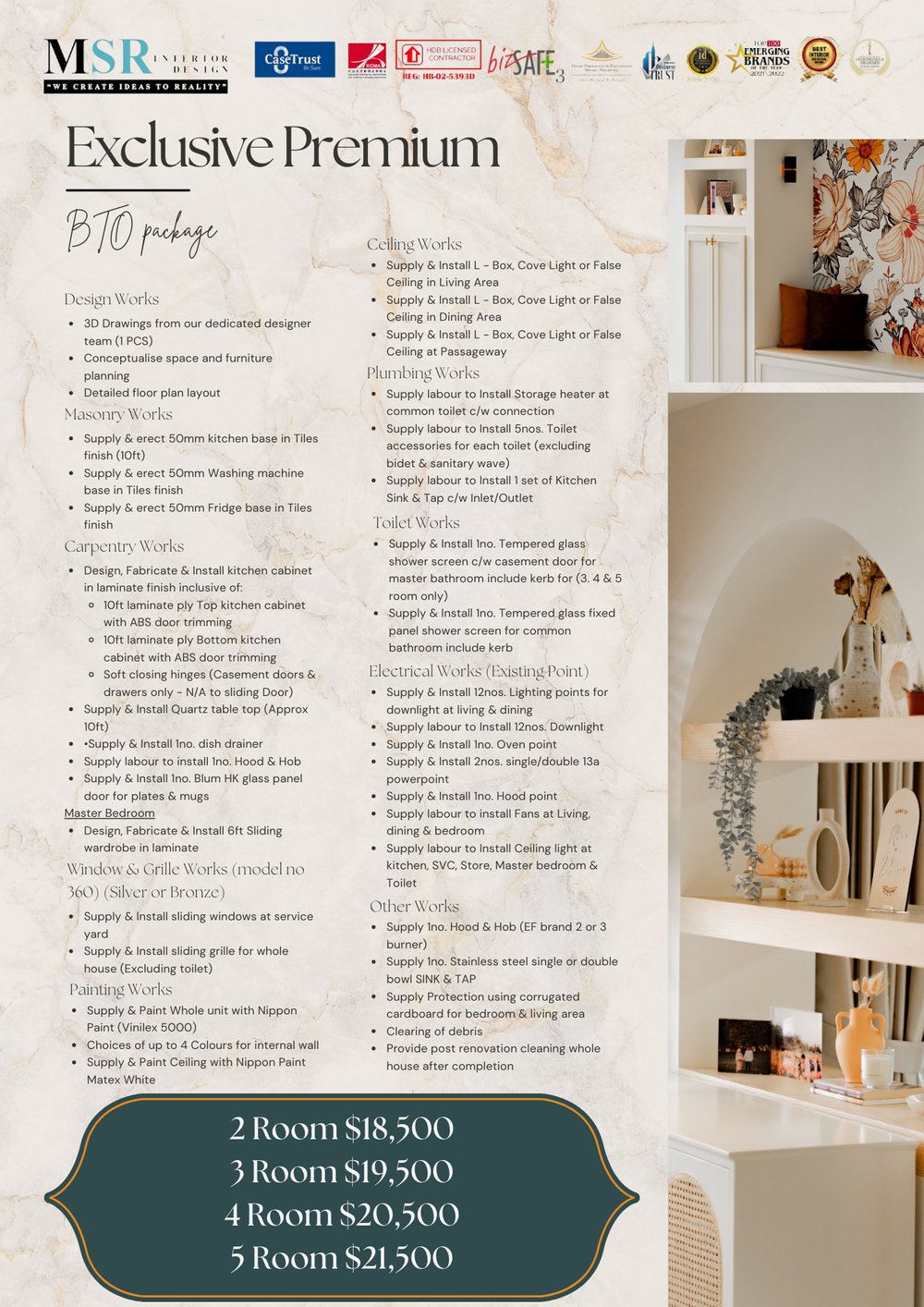 MSR Packages — MSR Interior Design Pte Ltd