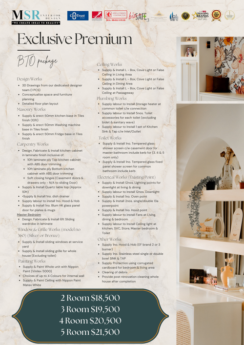 MSR Packages — MSR Interior Design Pte Ltd