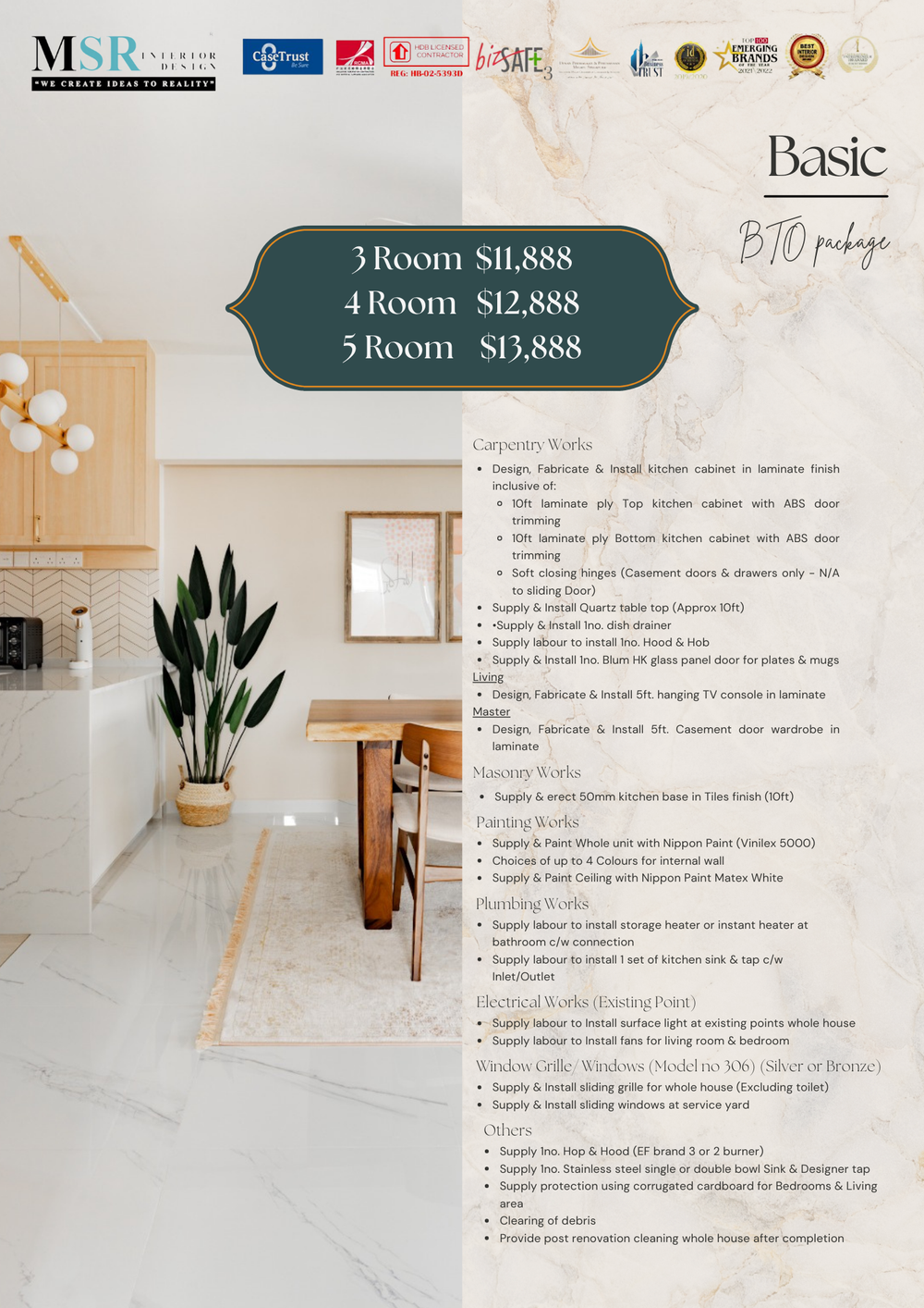 MSR Packages — MSR Interior Design Pte Ltd