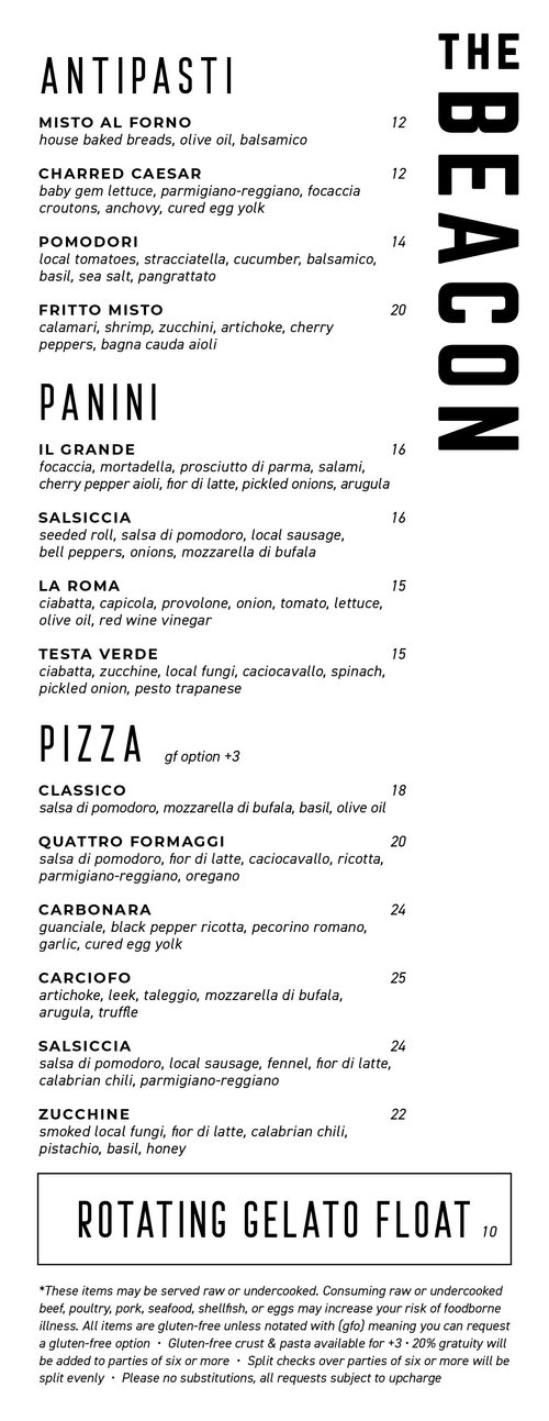 Menu | Explore Our Seasonal Menu — The Beacon