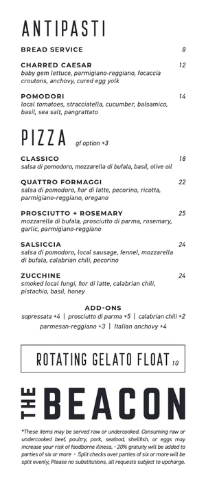 Menu | Explore Our Seasonal Menu — The Beacon