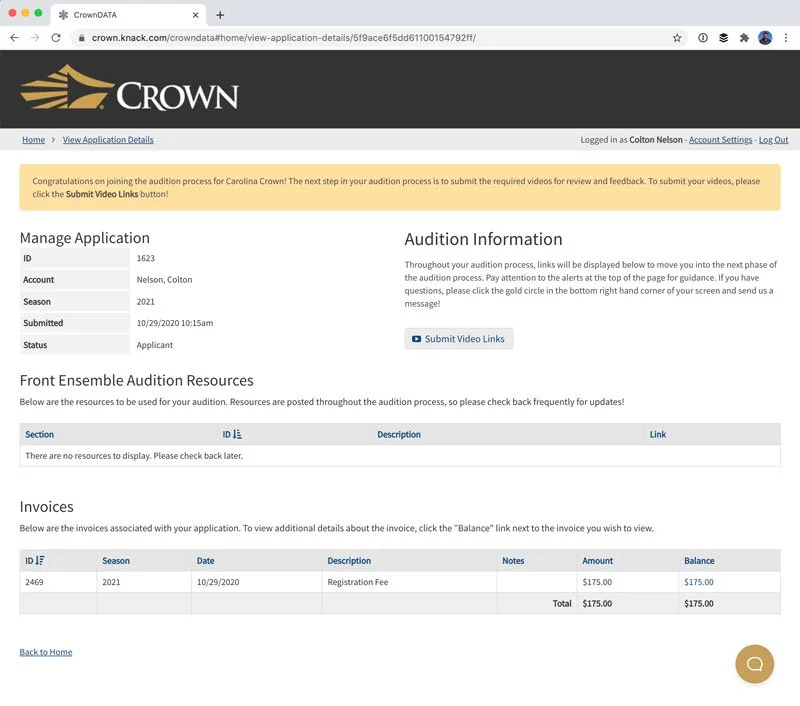 Audition — Carolina Crown