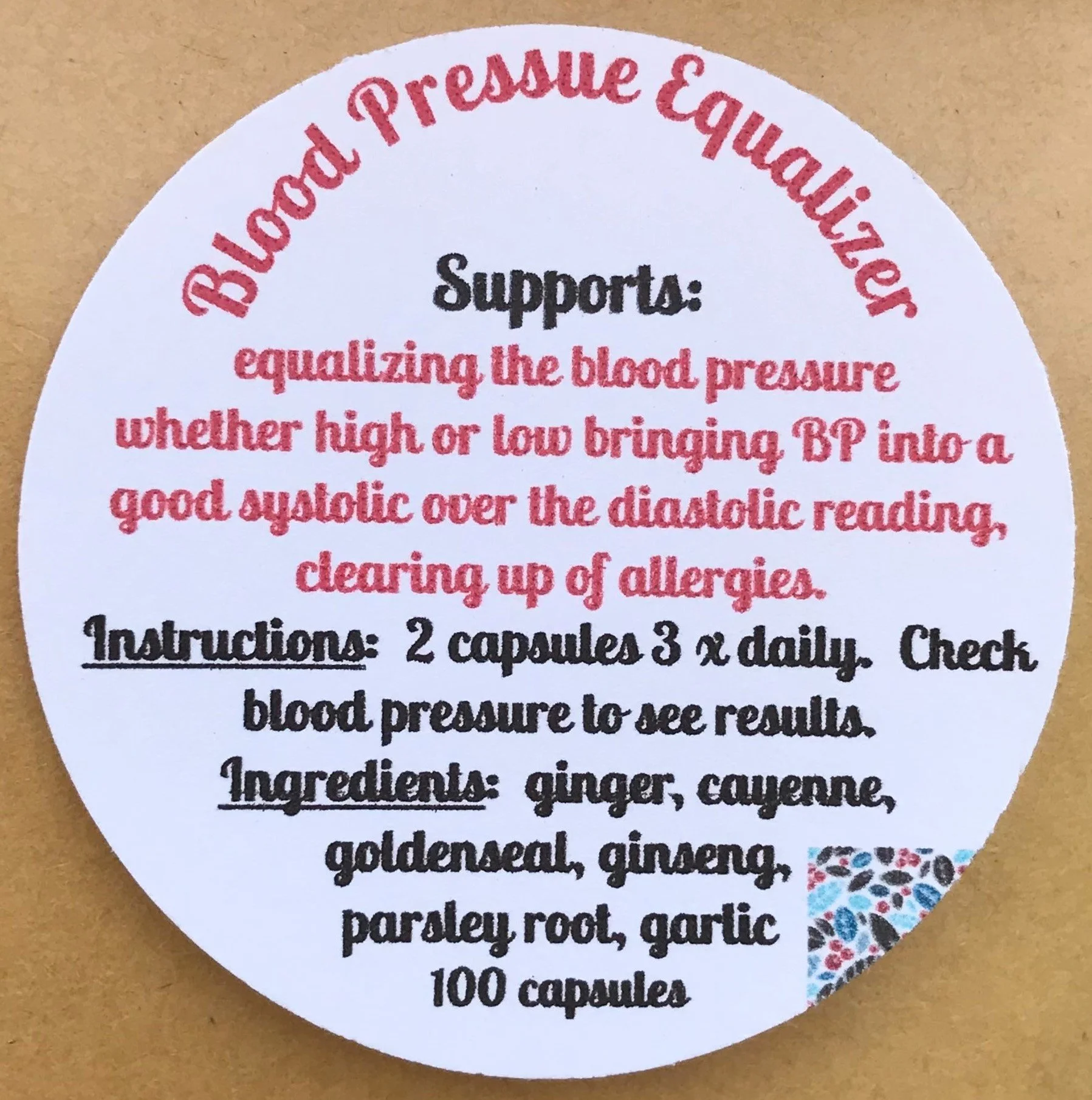 Blood Pressure Equalizer — Cindi's Herbs, LLC