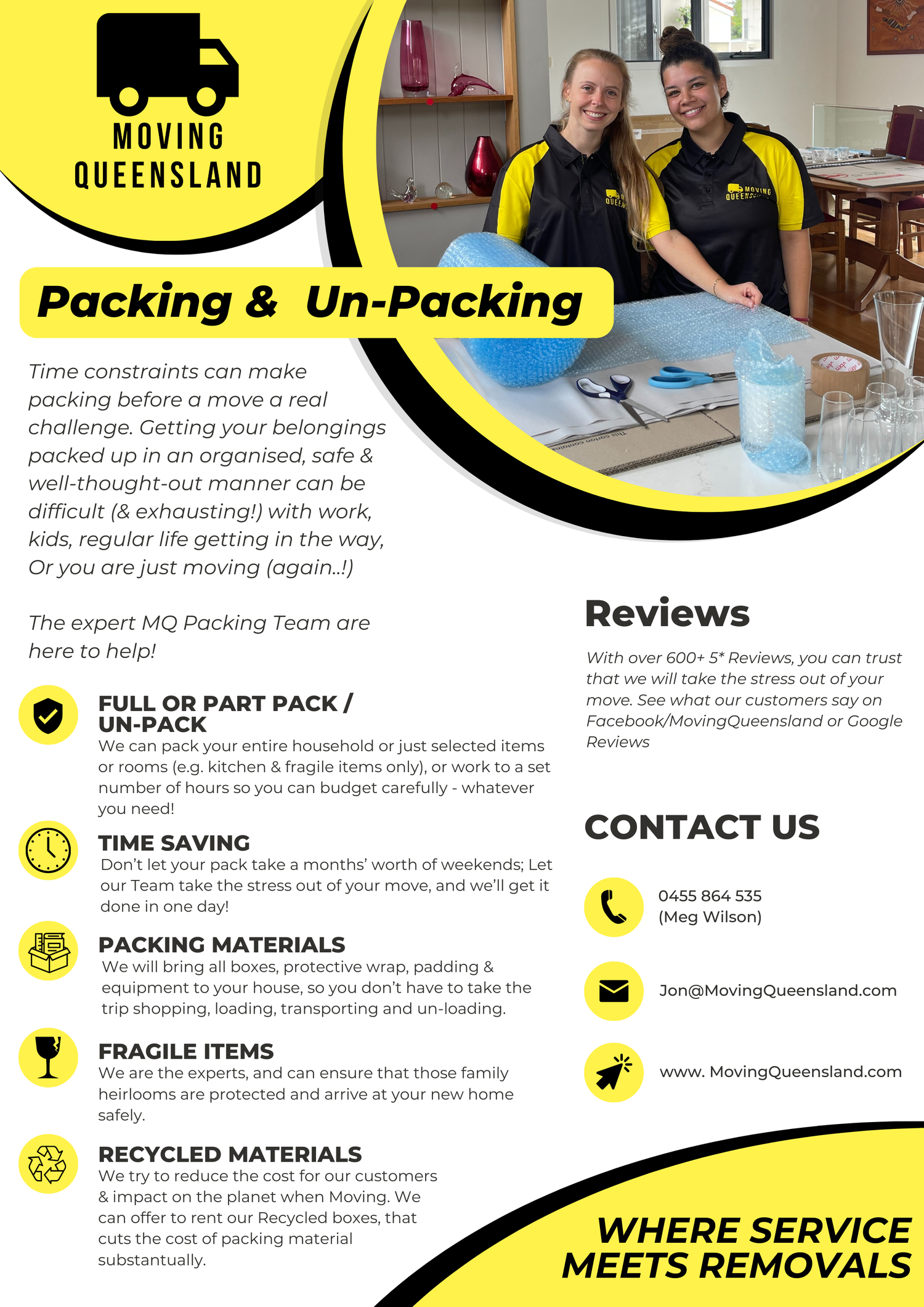 Packing & Un-Packing - to make your make moving again a breeze...