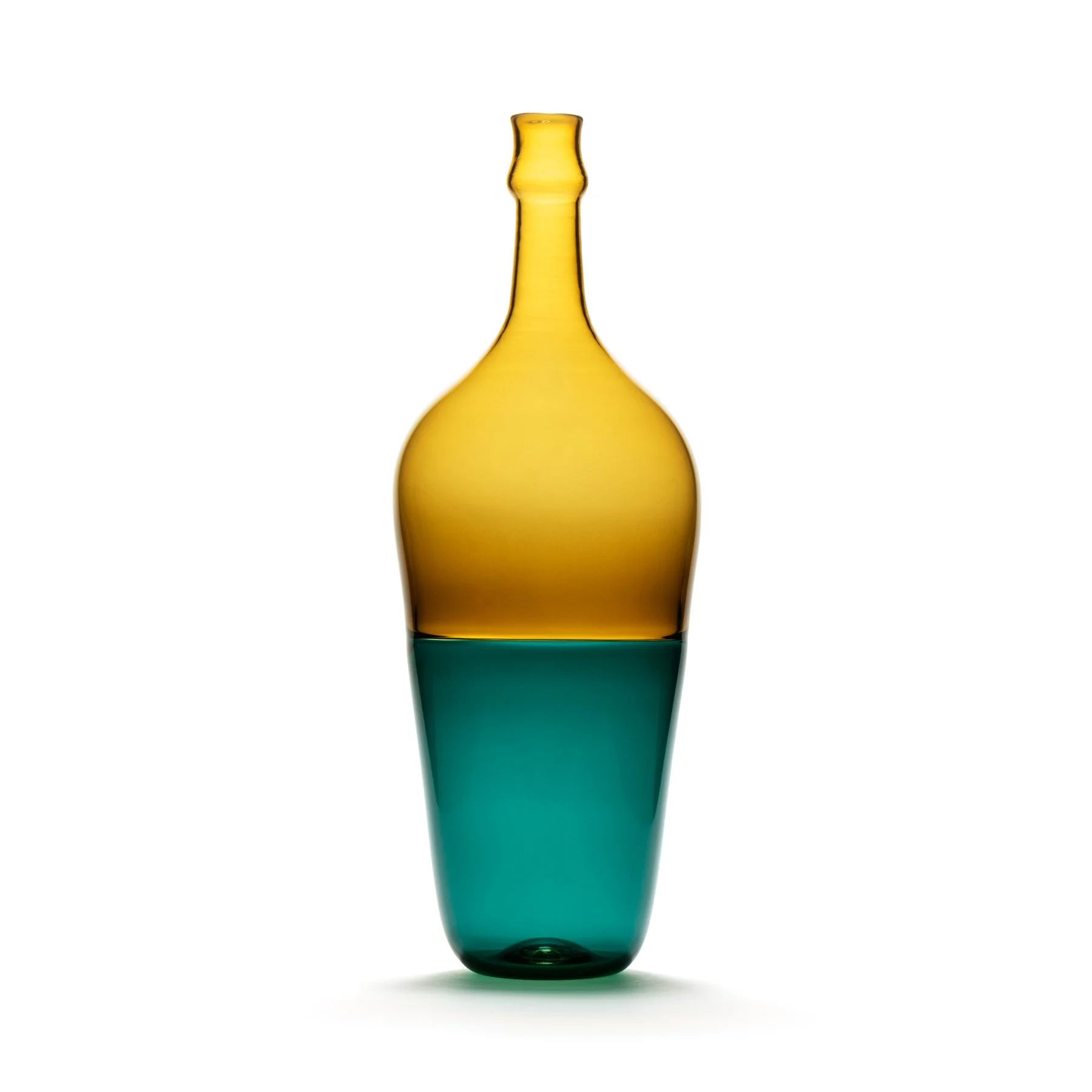 Hand Blown Two-Tone Glass Bottle — Vitricca Iannazzi