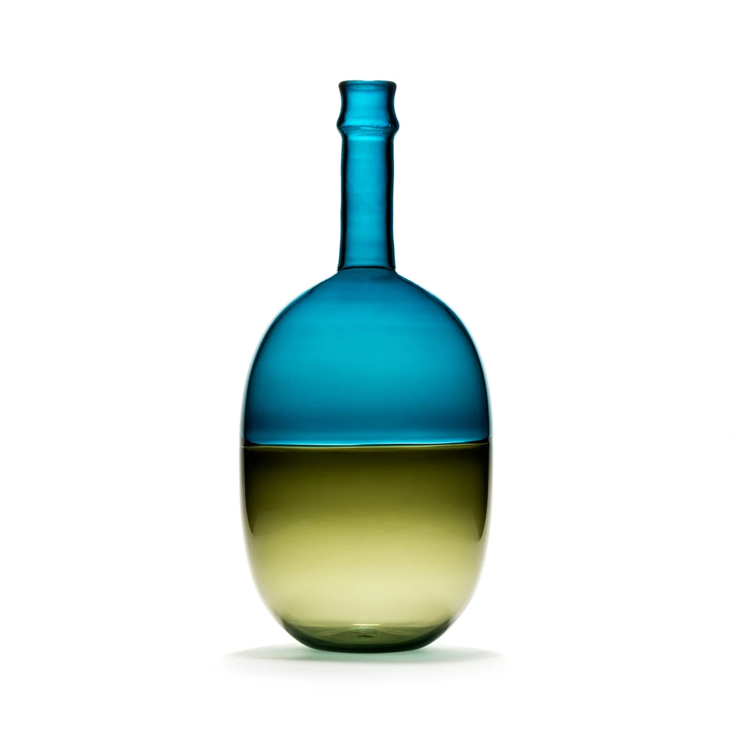 Hand Blown Two-Tone Glass Bottle — Vitricca Iannazzi