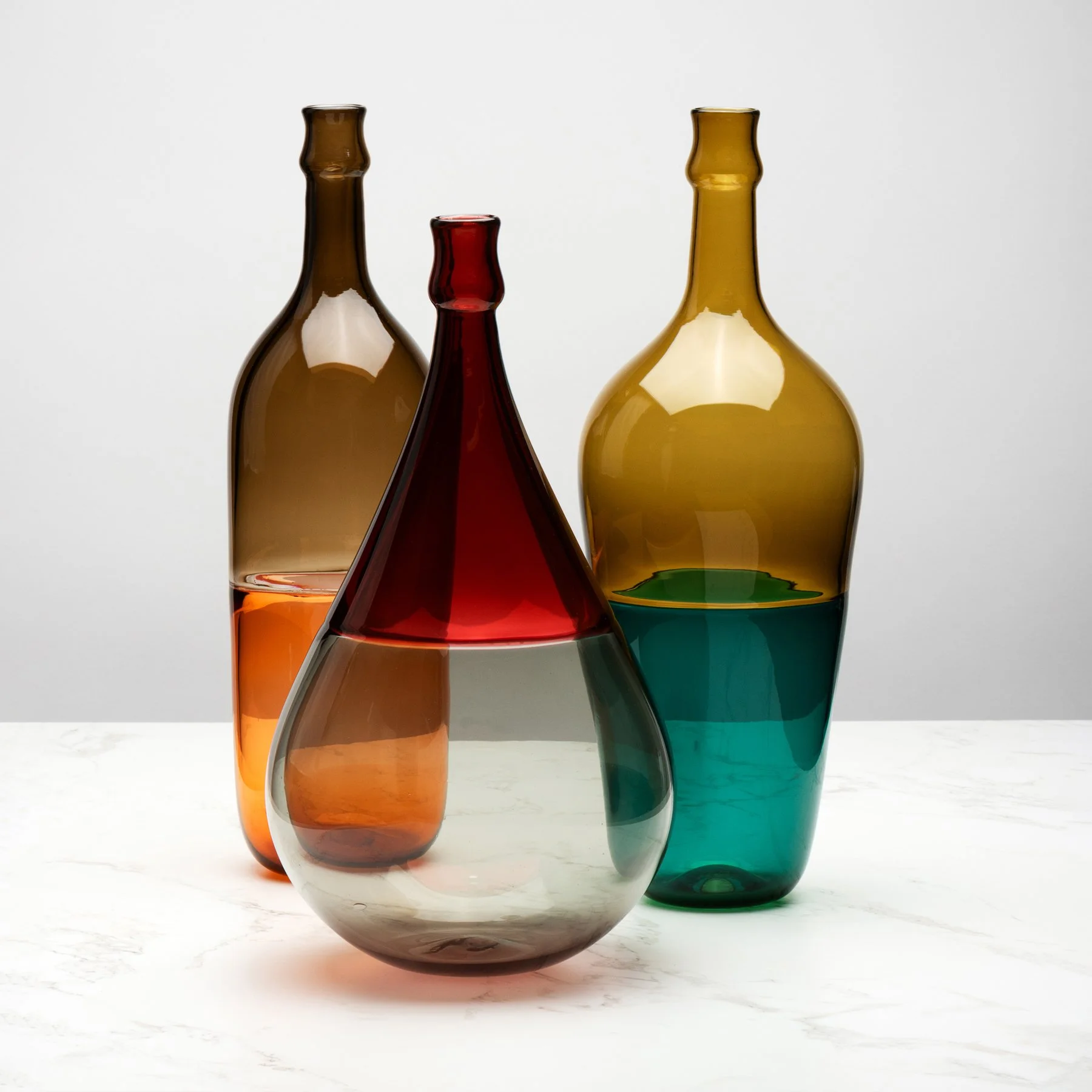 Hand Blown Two-Tone Glass Bottle — Vitricca Iannazzi