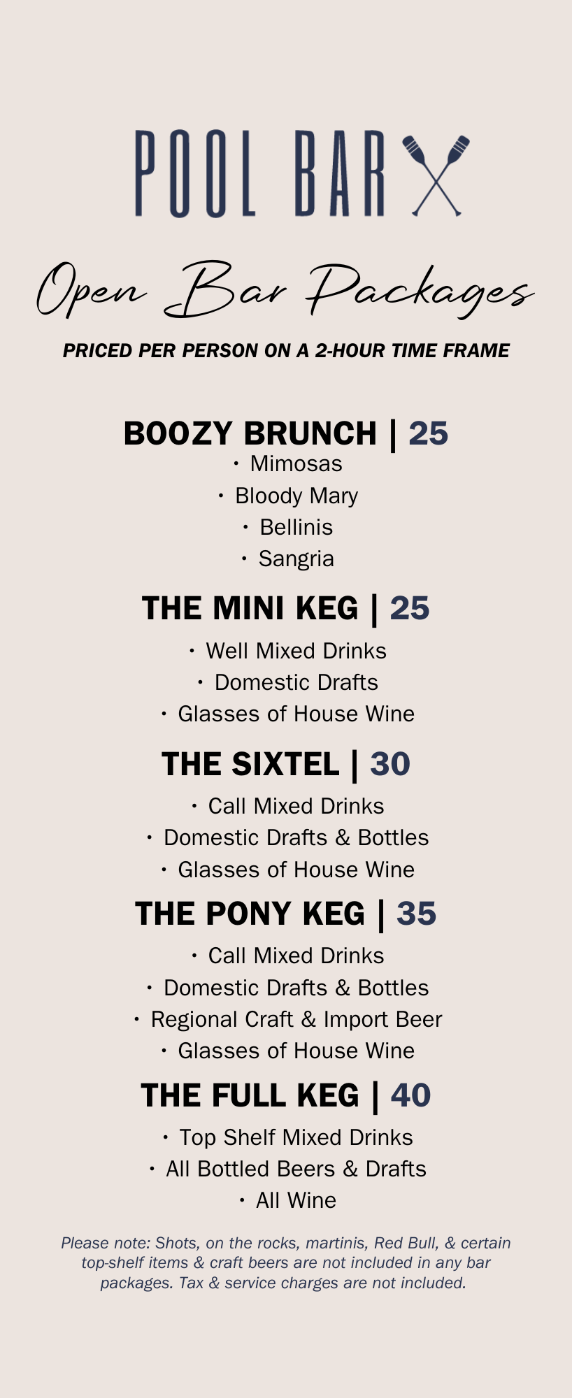 Open Bar Packages by the Pool — The Pool Bar NJ