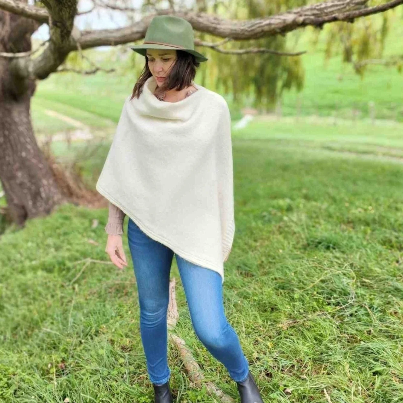 Wyld Poncho: Pitt Island Wild Sheep /Possum - Natural, Undyed I Made in ...