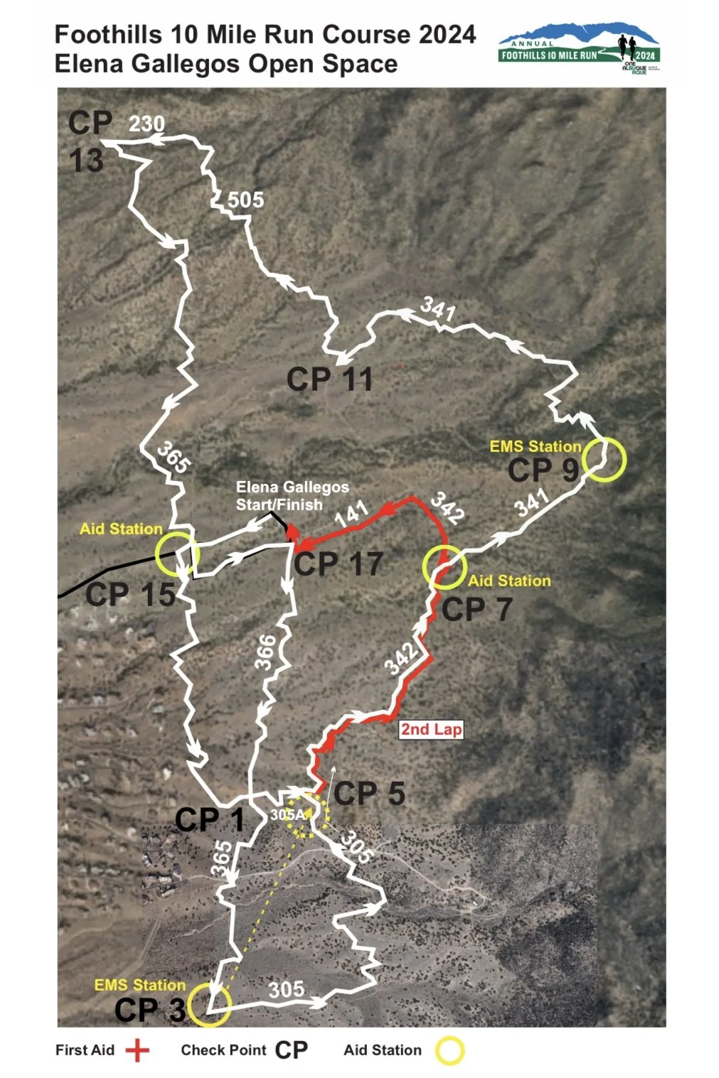 Course Map — Foothills 10 Mile Run