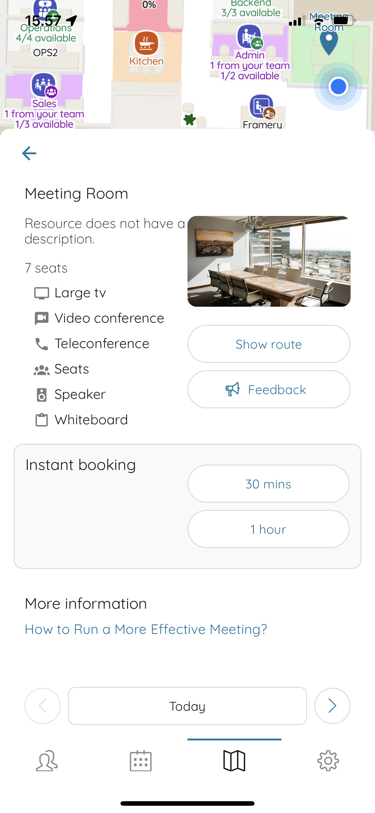 Smart meeting room booking app for MS Teams, Outlook & Google cal