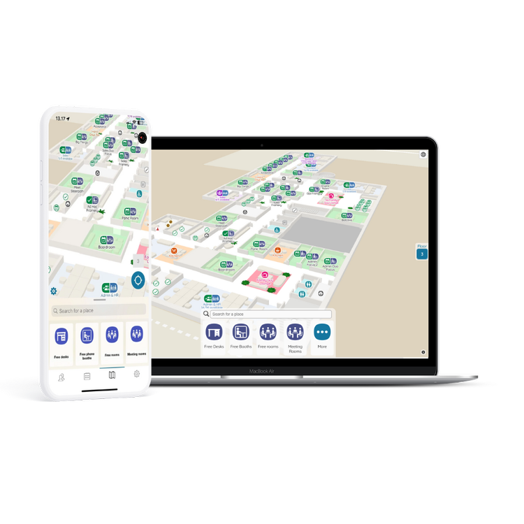 3D office maps and wayfinding for corporate campuses