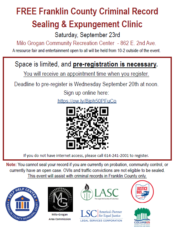 FREE Franklin County Criminal Record Sealing & Expungement Clinic — Homeport