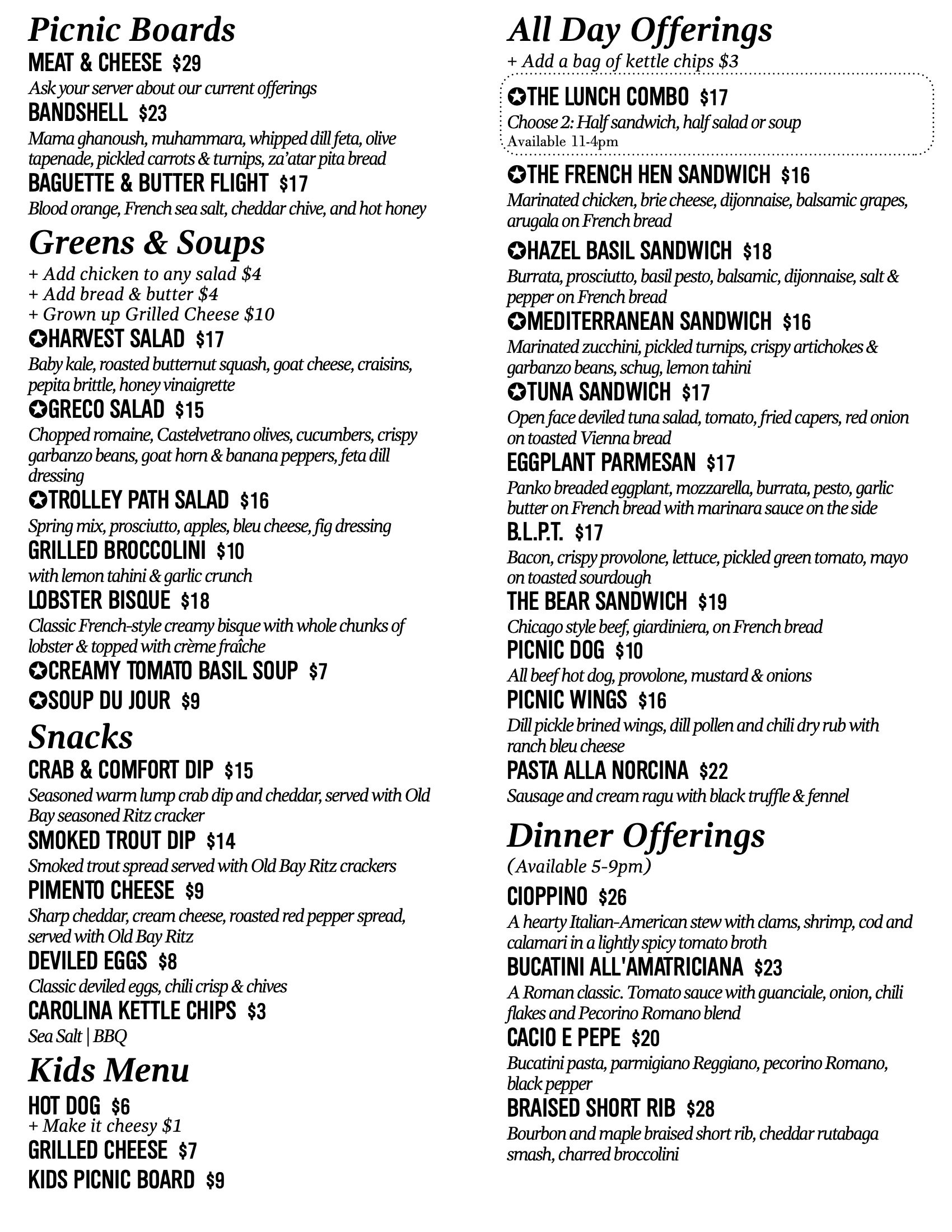 Our Menu — Picnic Linden Hills