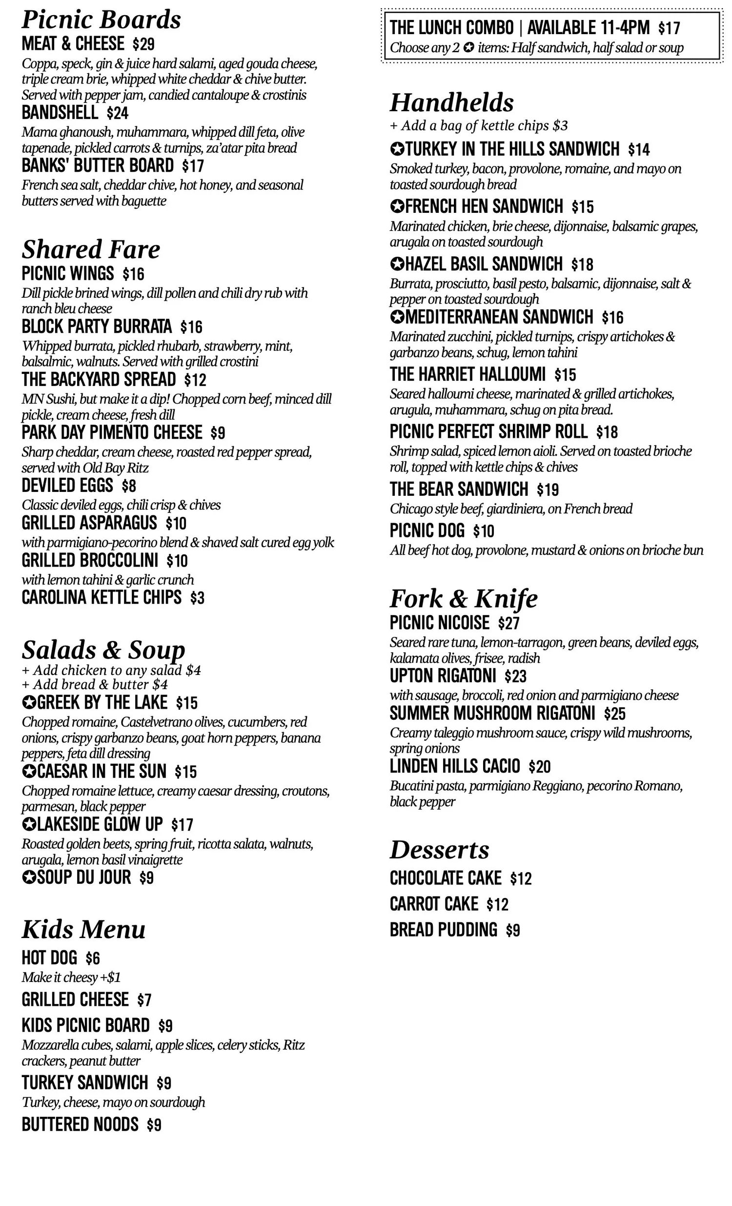 Our Menu — Picnic Linden Hills