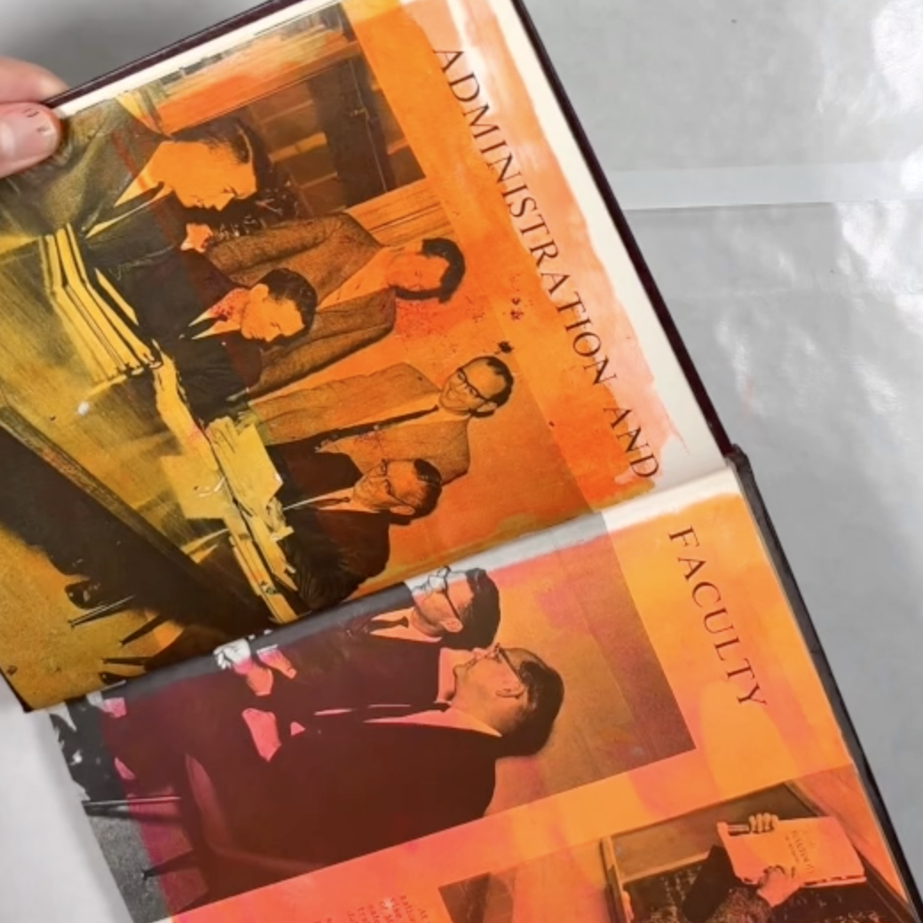 Tutorial: gel plate printing in a vintage book. — Drew Steinbrecher Art