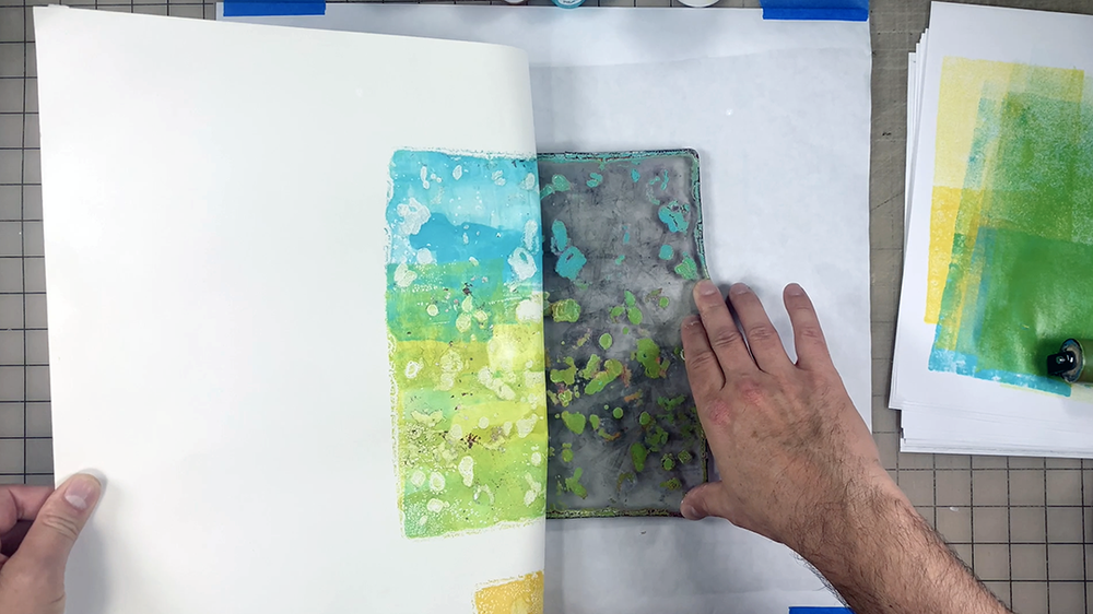 Tutorial: gel printed booklet made from one sheet of paper — Drew ...
