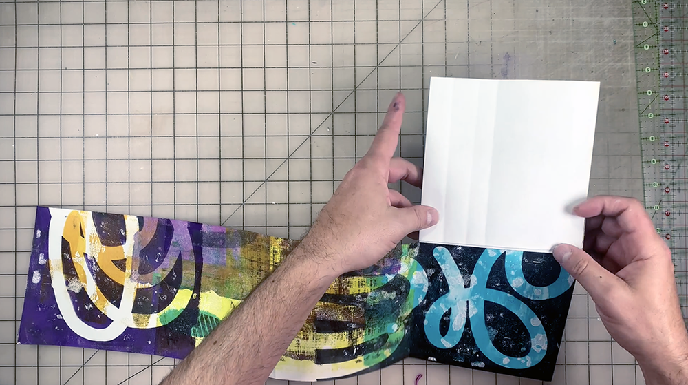 Tutorial: gel printed booklet made from one sheet of paper — Drew ...