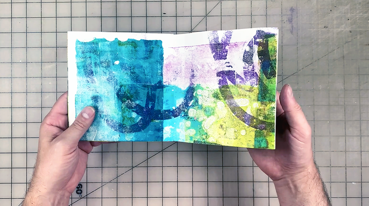 Tutorial: gel printed booklet made from one sheet of paper — Drew ...
