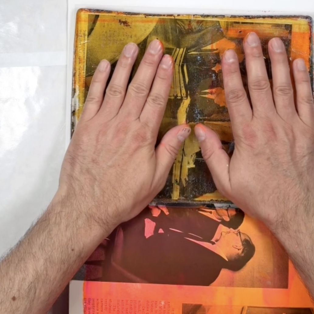 Tutorial: gel plate printing in a vintage book. — Drew Steinbrecher Art