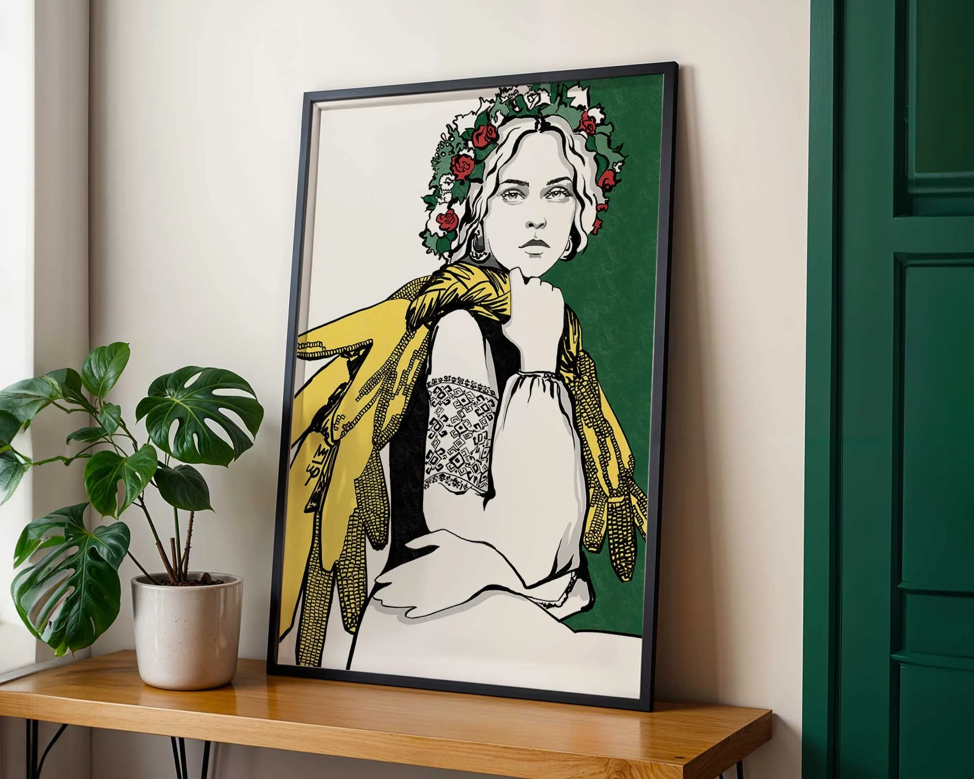 Ukrainian Folk Portrait Art Print – Traditional Embroidered ...