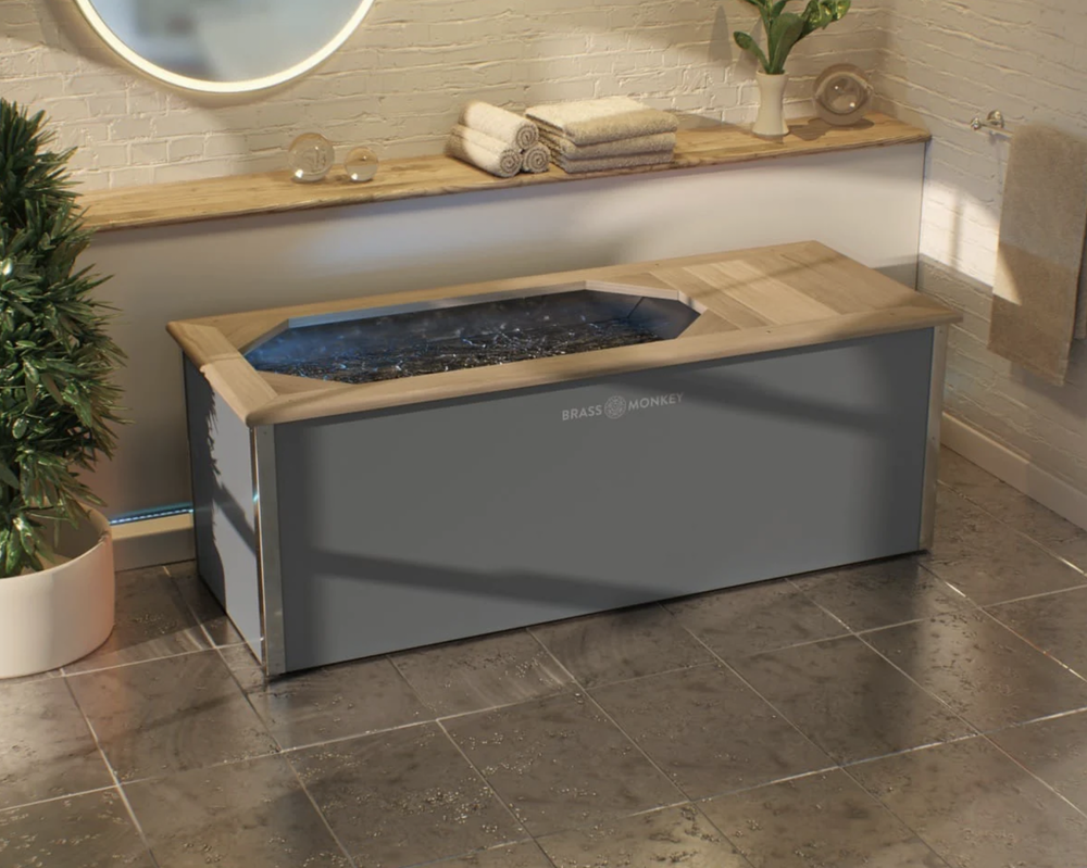 Brass Monkey Ice Bath with Natural Wood & Steel Finish — Walker ...