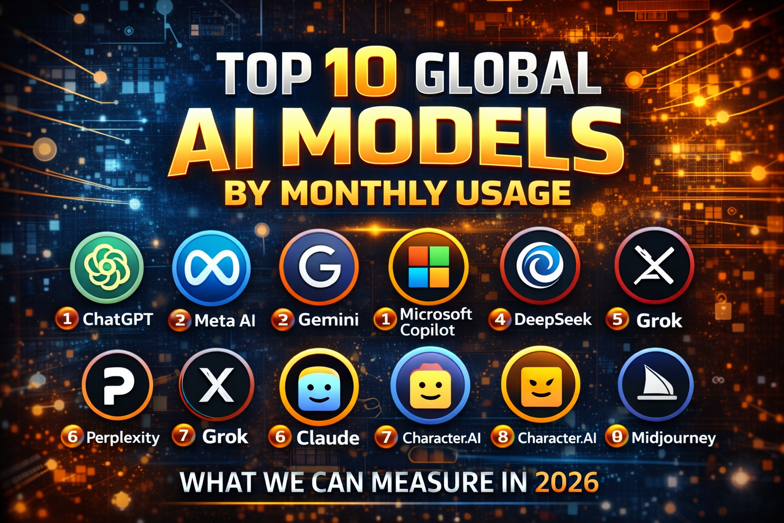 Top 10 Global AI “Models” by Monthly Usage (What We Can Actually ...