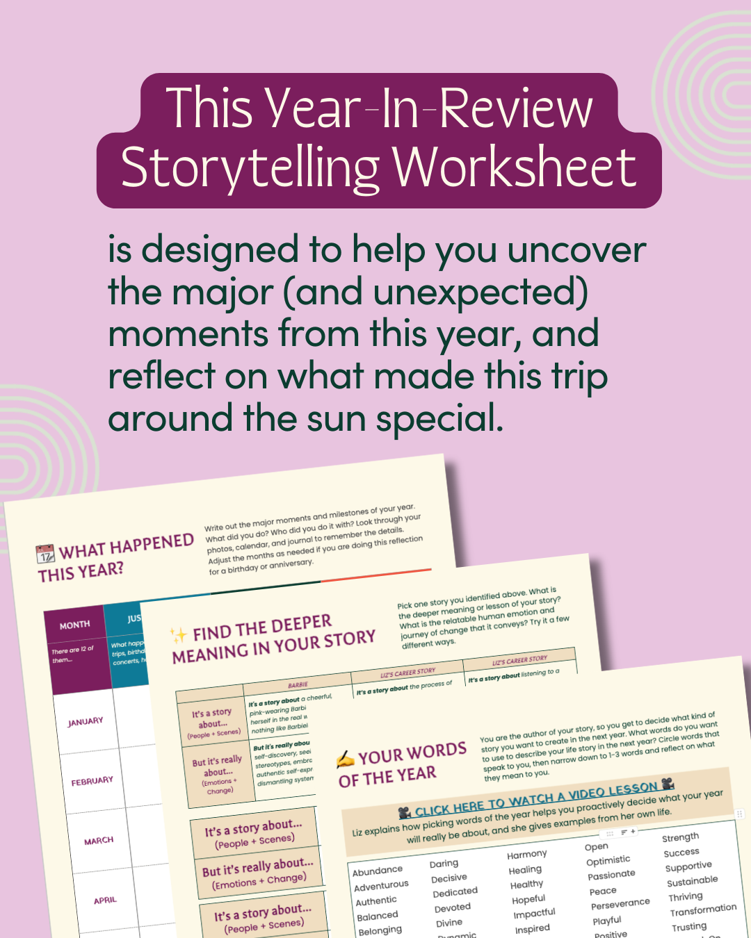 Year-In-Review & Year-Ahead Storytelling Worksheet — Liz Morrison