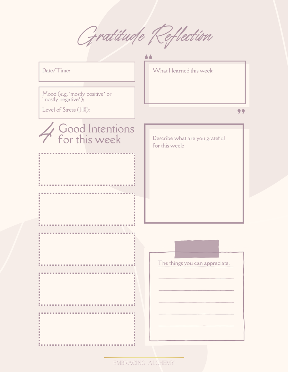 Printable Gratitude Worksheets Gratitude Worksheets | Reflection