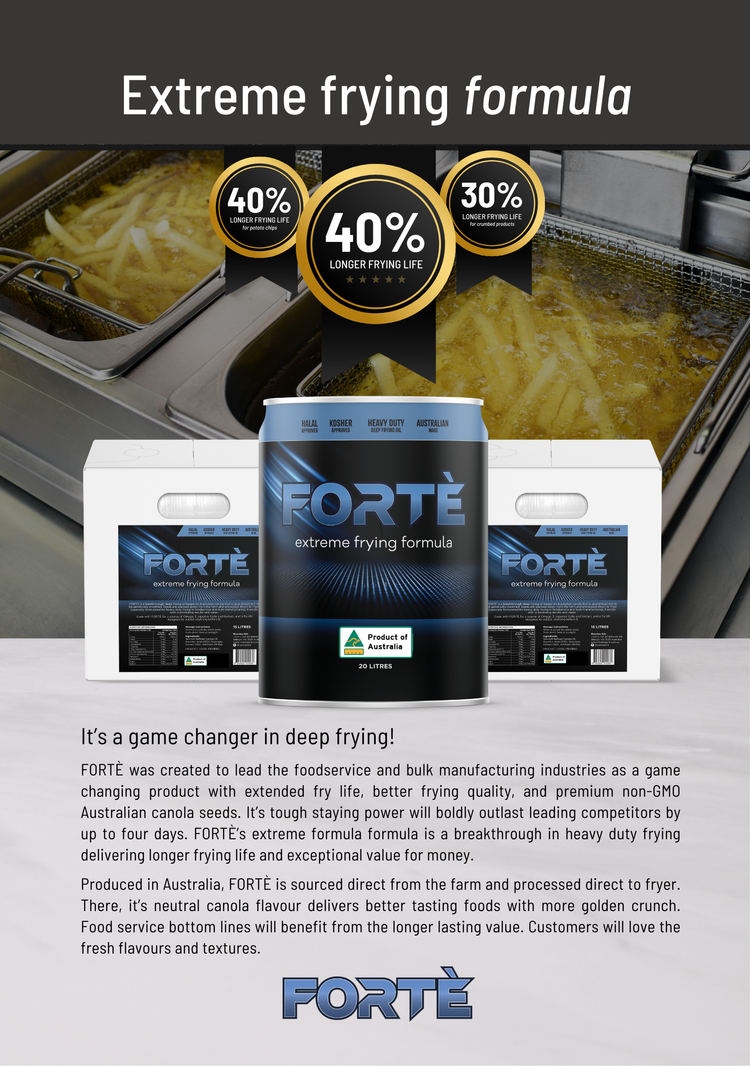 FORTÈ Extreme Frying Oil – 100% Australian Non-GMO Canola with Longer ...