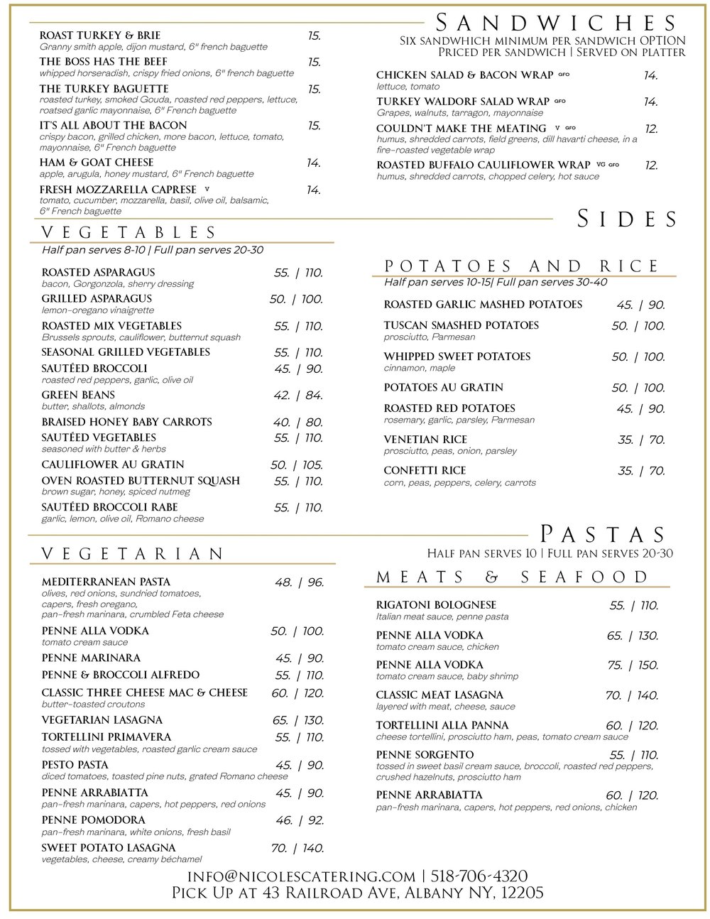 EXPRESS MENU — Nicole's Catering