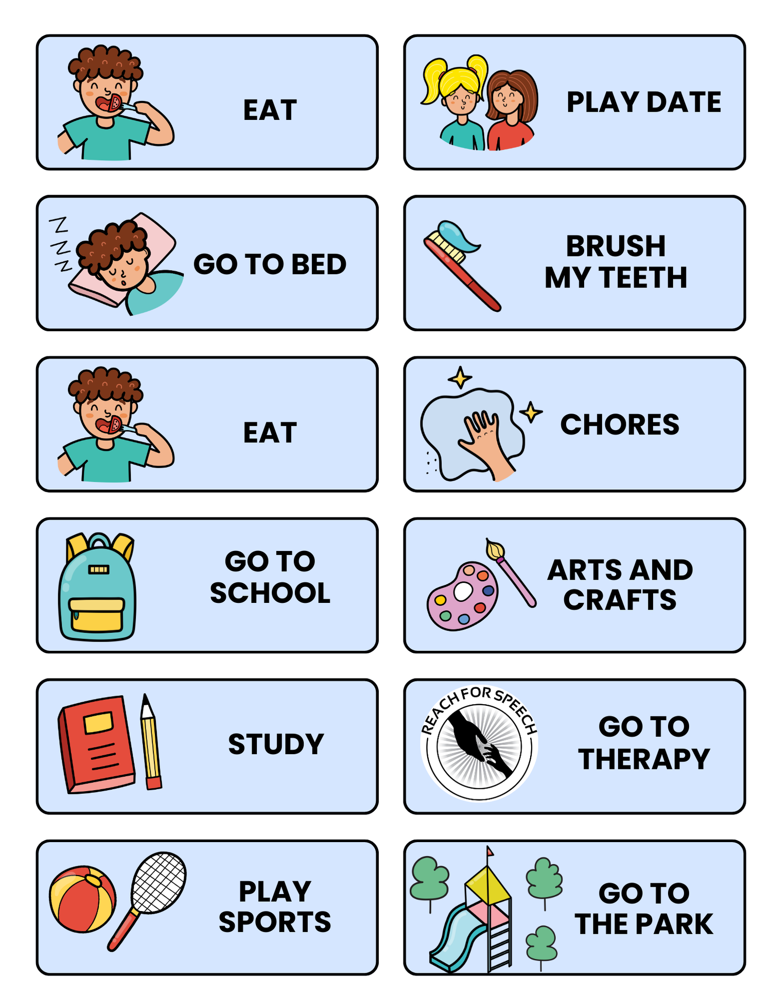 Back to School Activity: Visual Schedule — Kidsreach4speech.com