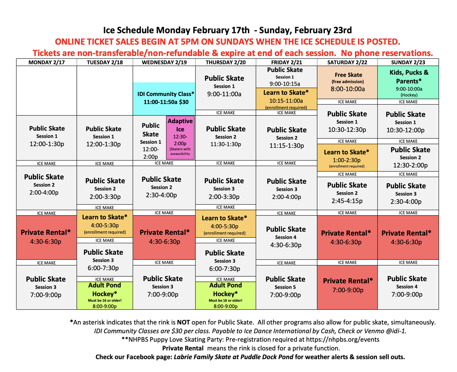 Ice Schedule — Strawbery Banke Museum