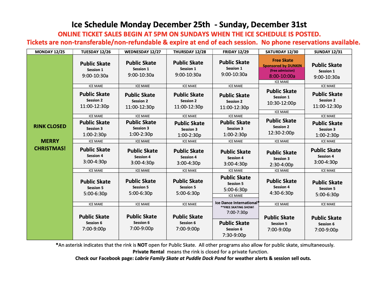Ice Schedule — Strawbery Banke Museum