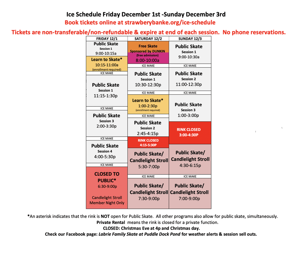 Ice Schedule — Strawbery Banke Museum