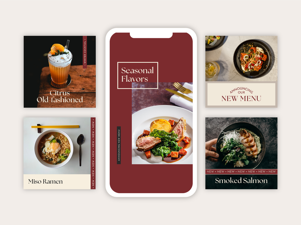 Modern Minimalist Restaurant Instagram Kit — Rose & Co. Social Club ...