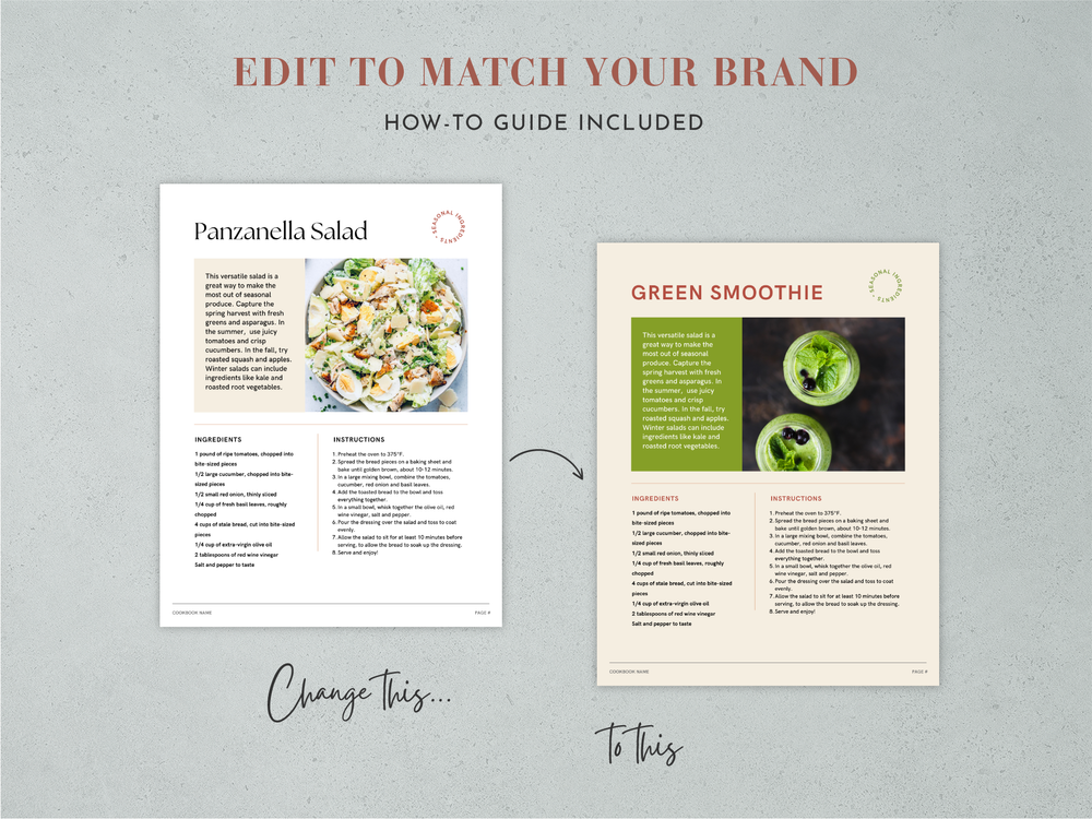 Free Canva Recipe Book Template — Rose & Co. Social Club | Social Media ...