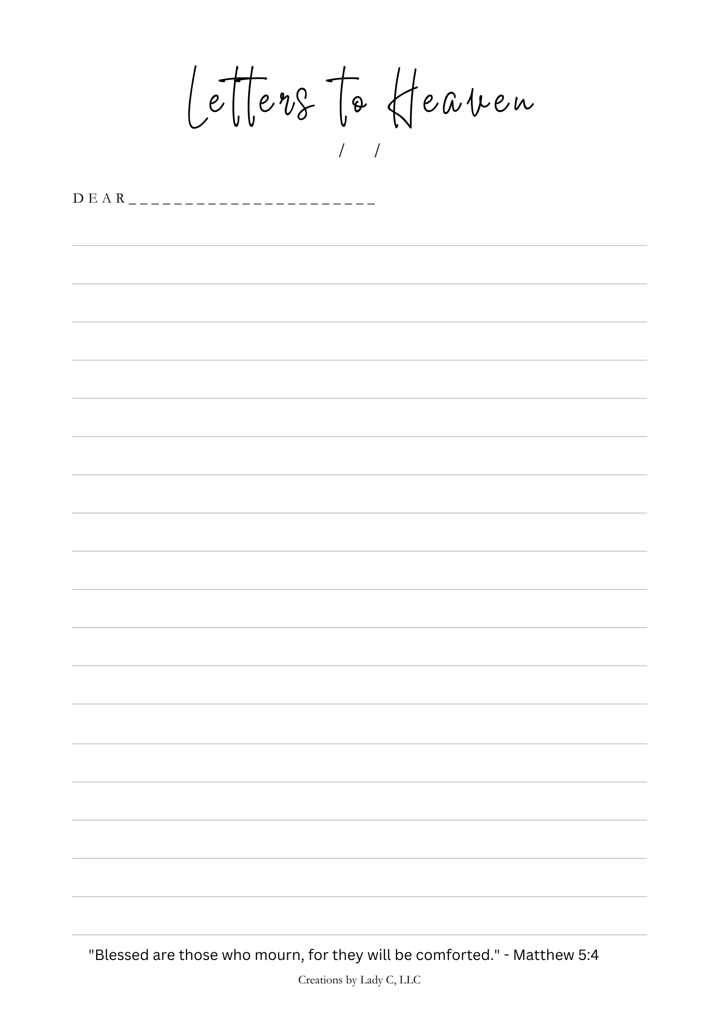 Bereavement — Creations by Lady C