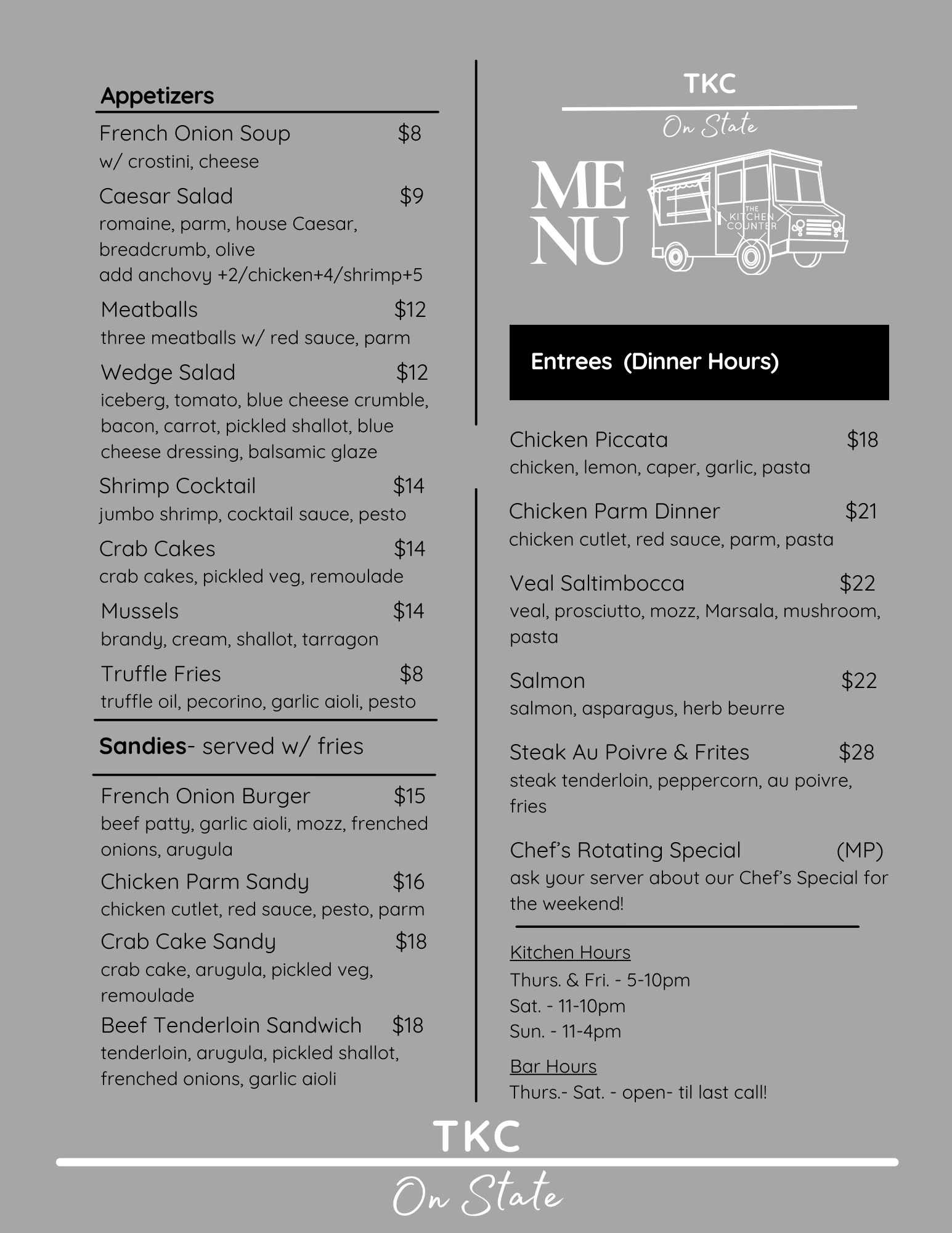 Menu — The Kitchen Counter