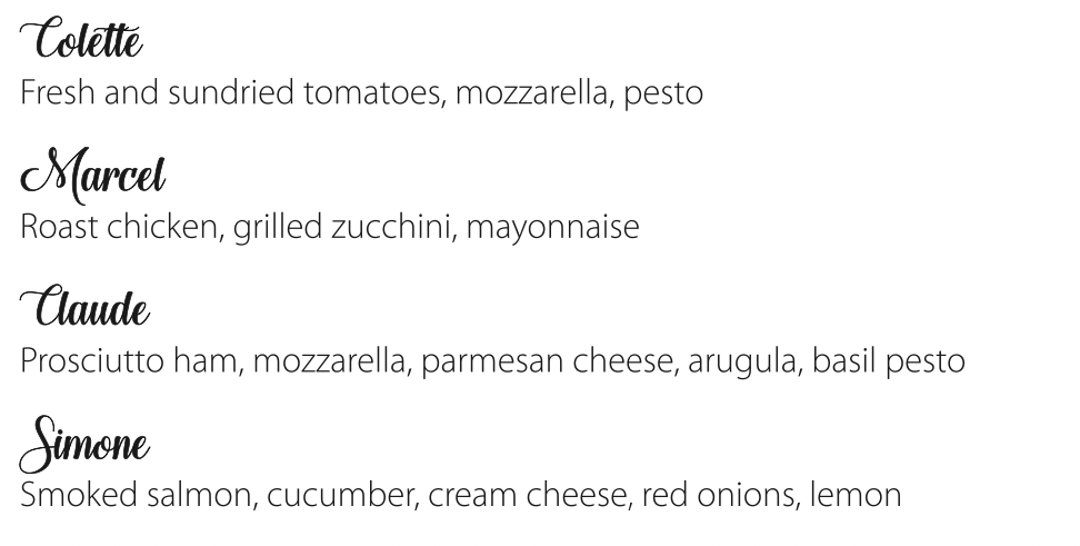 Menu — Cafe Soleil