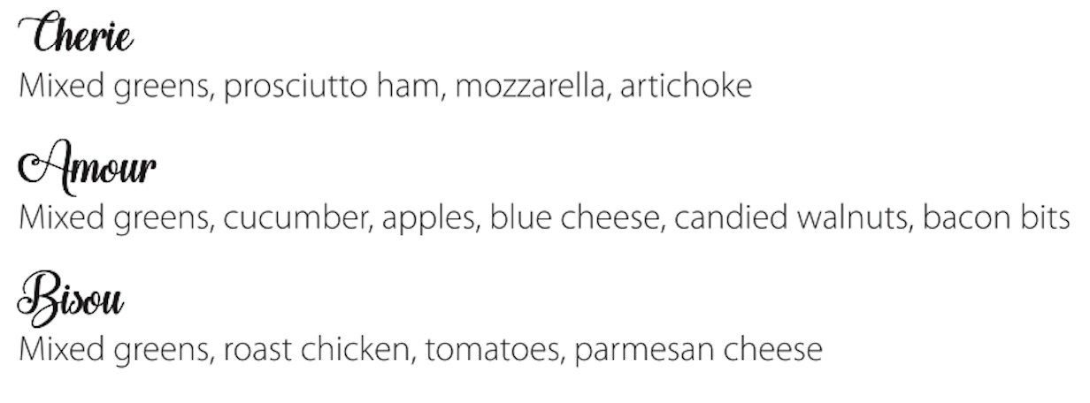 Menu — Cafe Soleil