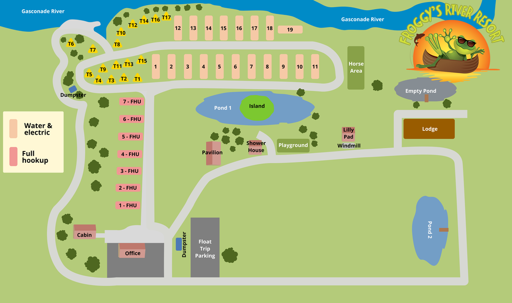 Map — Froggy's River Resort