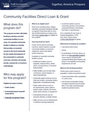 Community Facilities Direct Loan & Grant — Indigenous Economic Development