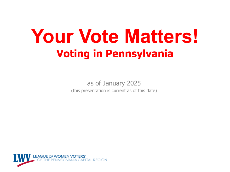 Resources — League of Women Voters of the Pennsylvania Capital Region