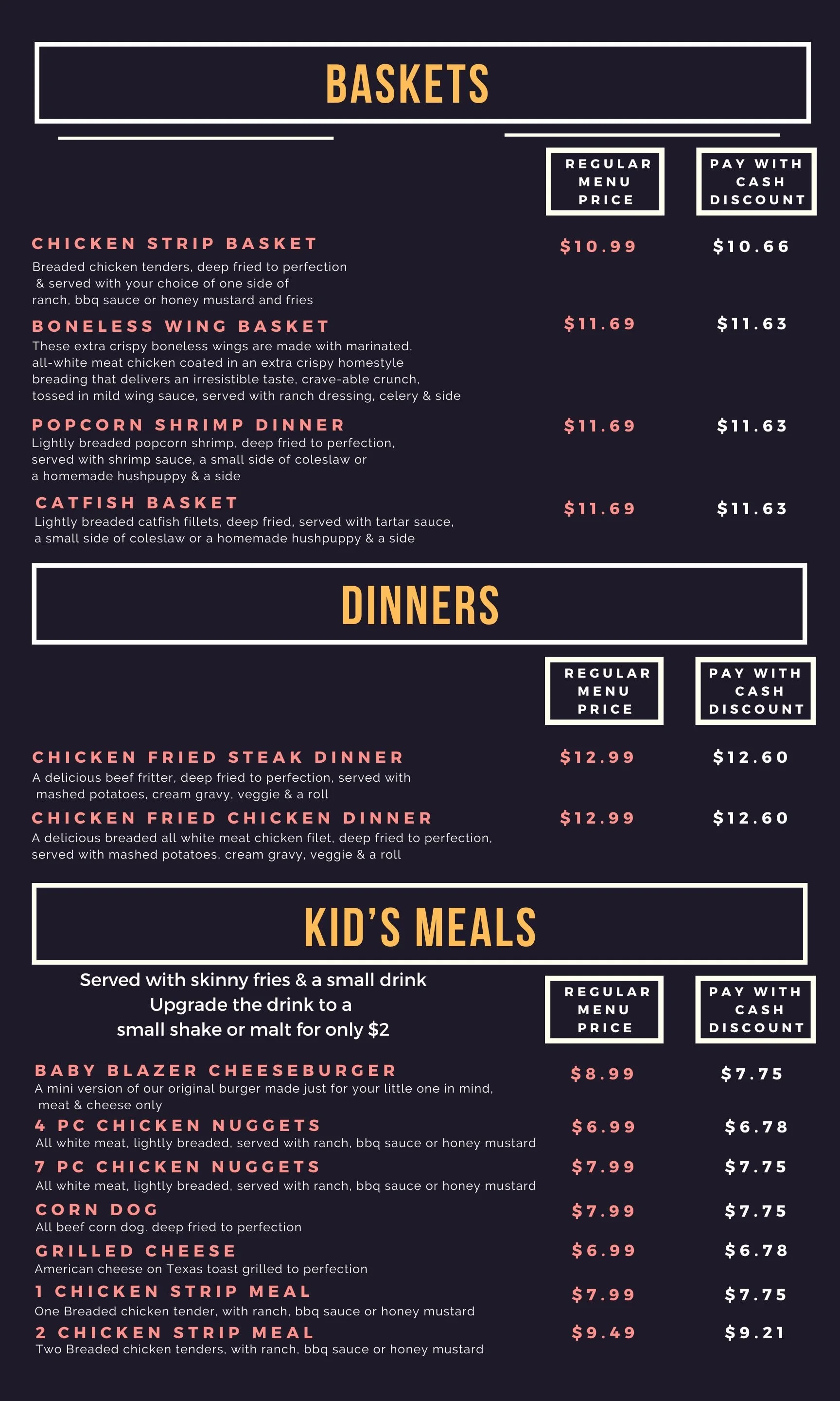 View Full Menu — Blazer's Restaurant