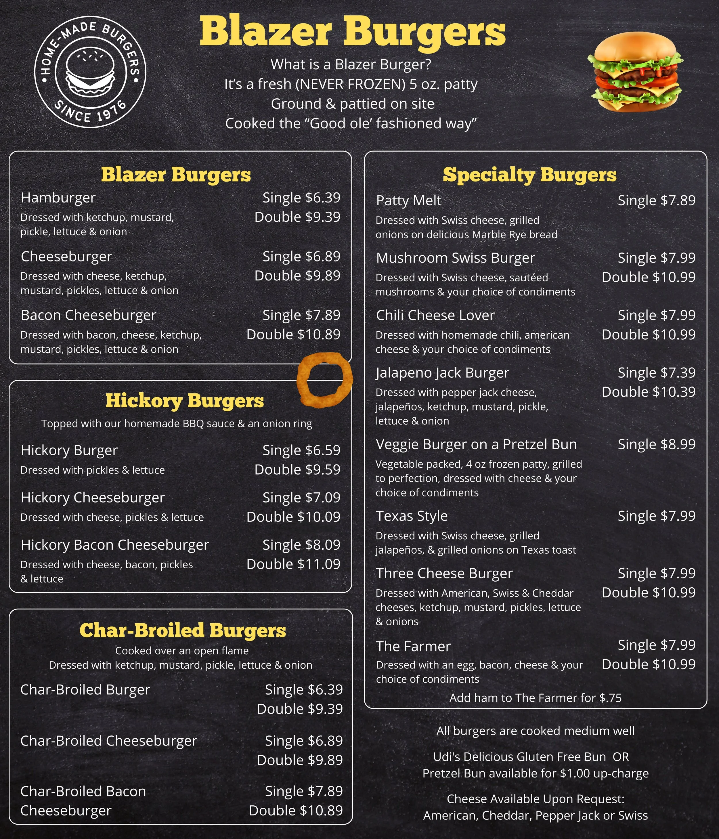 View Full Menu — Blazer's Restaurant