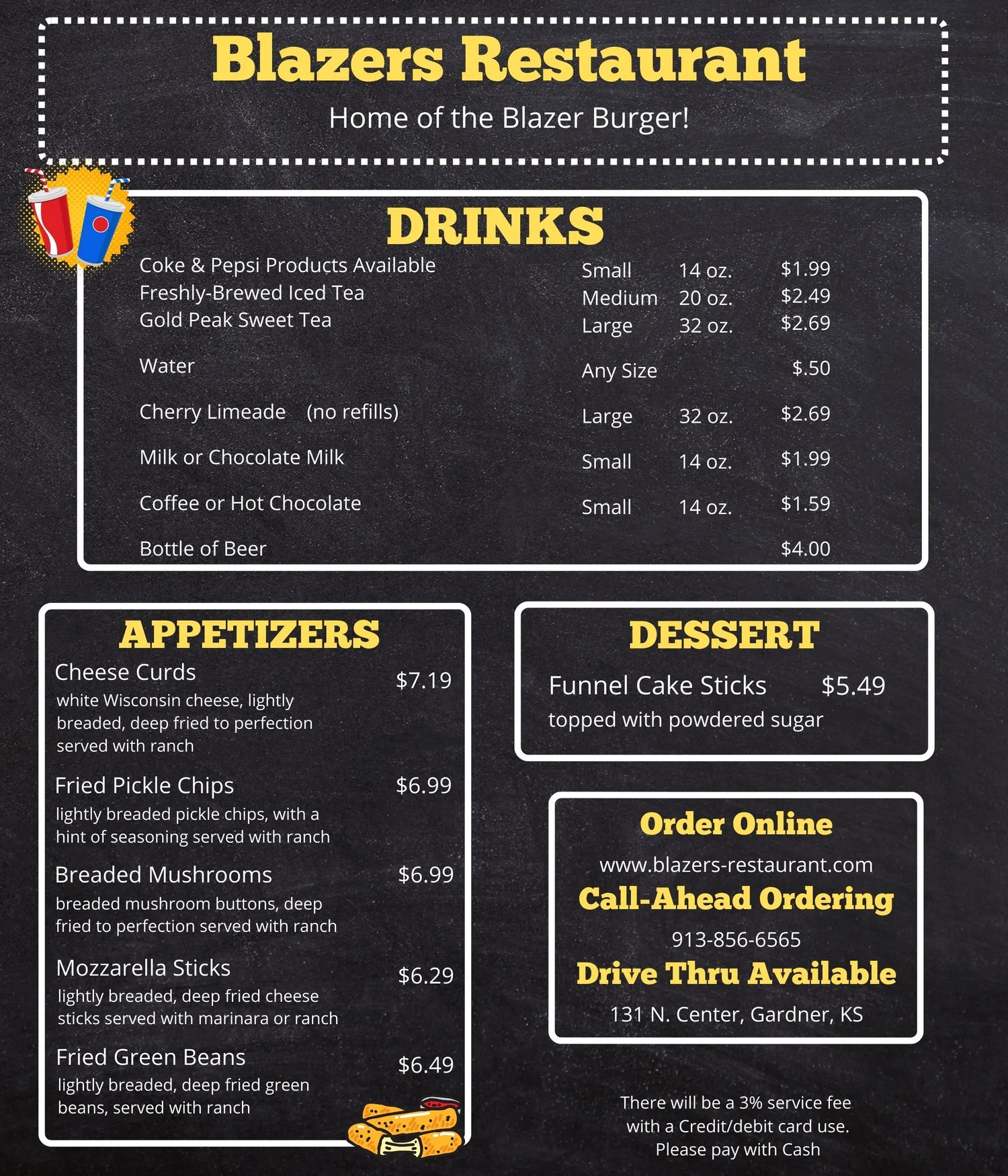 View Full Menu — Blazer's Restaurant