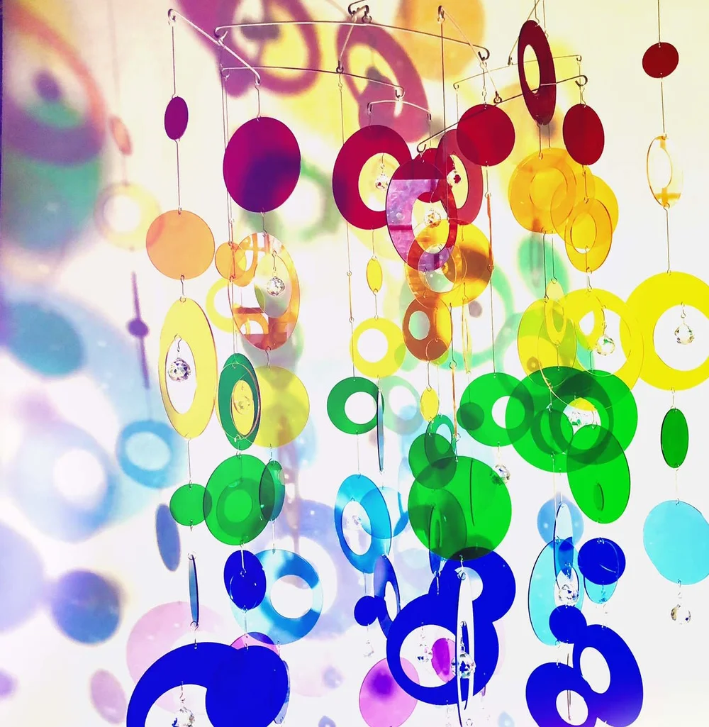 Six Large Rotating Mobiles of Translucent Color Acrylic — modmobiles